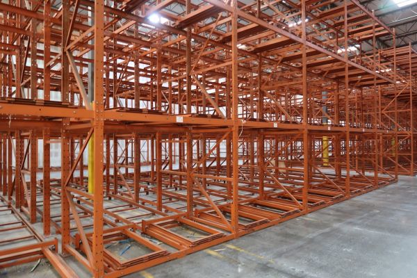 STRUCTURAL PUSH BACK 4 PALLETS DEEP; 3 PALLETS HIGH; 60 VERTICAL ...